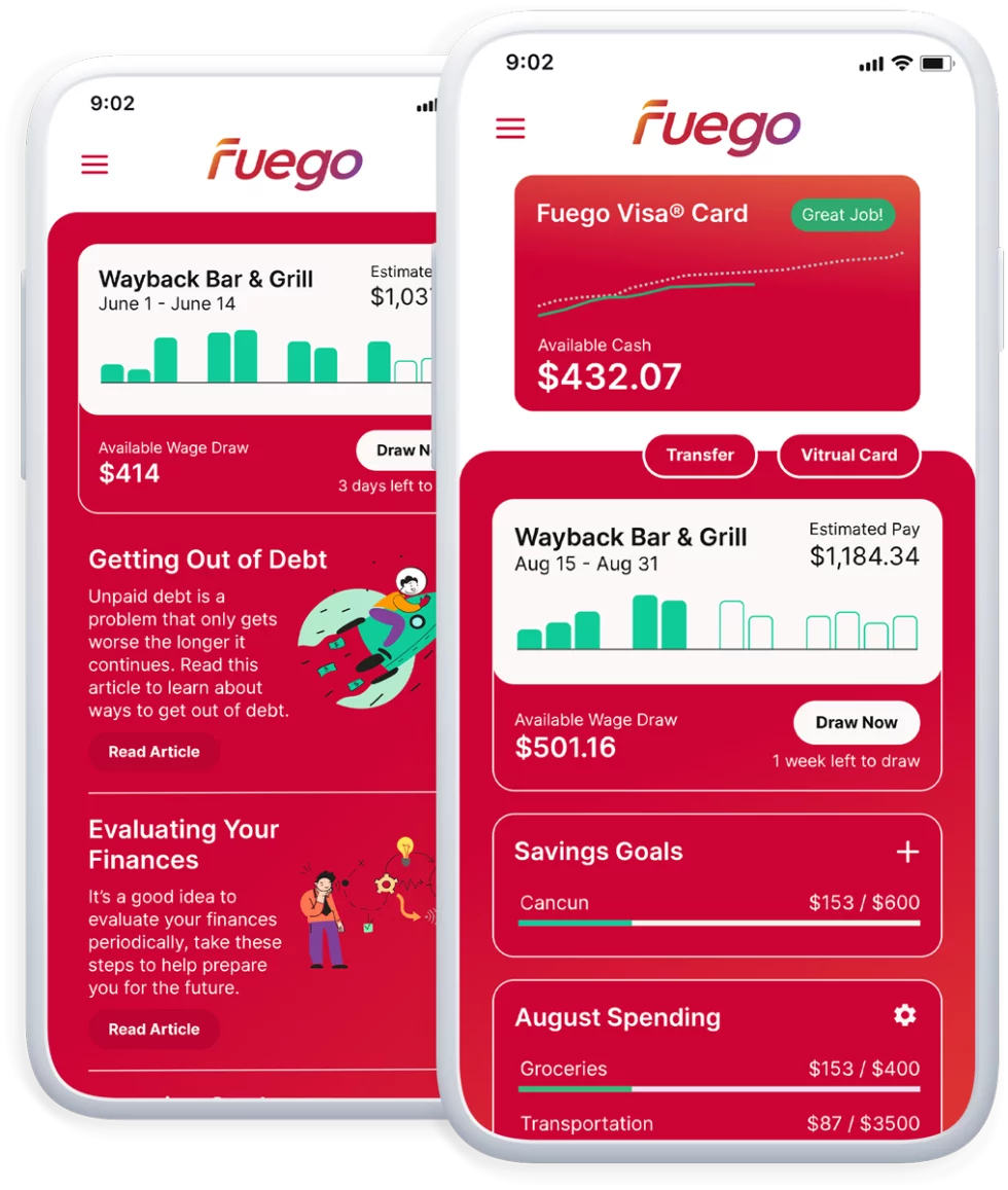 Earned Wage Access EWA - Fuego Visa Card